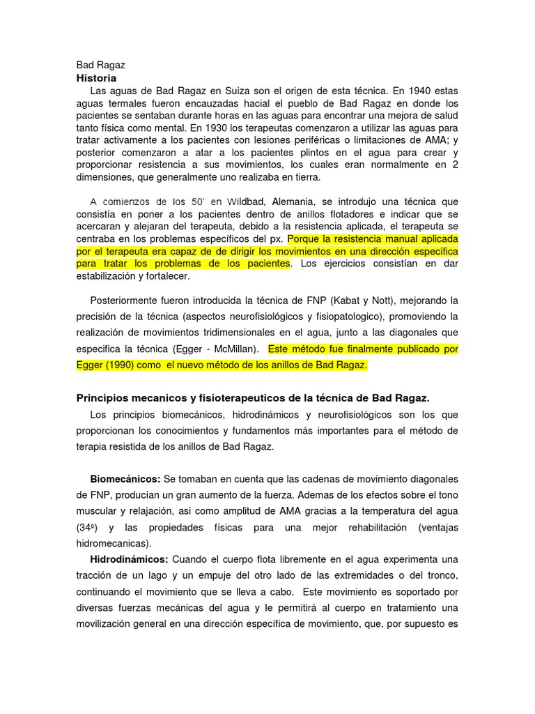 Técnica de Bad Ragaz en Hidroterapia | PDF | Músculo | Movimiento (física)