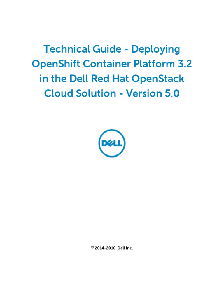 TechGuide OpenShift Deployment Dell RedHat OpenStack v5 | PDF | Open ...