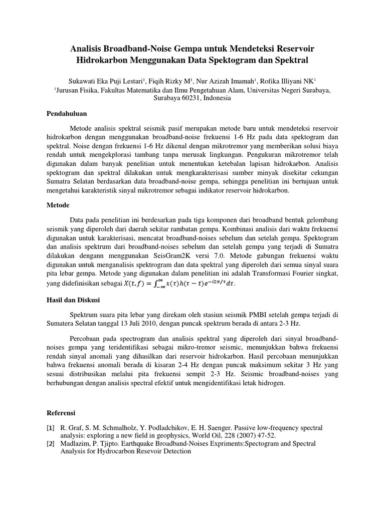 Artikel Metpen Analisis Spektogram Dan Spektral Untuk Mendeteksi ...