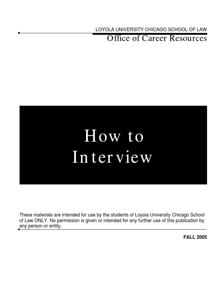 How To Interview | PDF | Interview | Law Firm