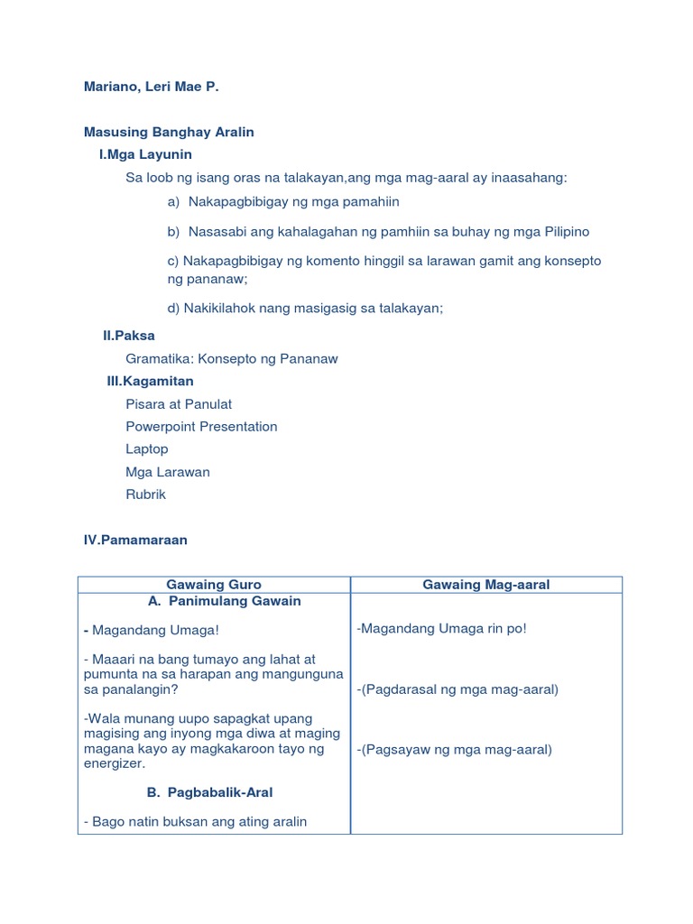 Konsepto NG Pananaw Lp1 | PDF