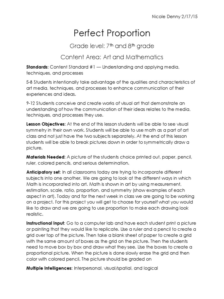 Math Art Lesson Plan | PDF