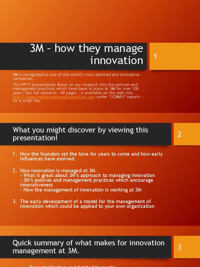 3M How They Manage Innovation | Innovation | Strategic Management