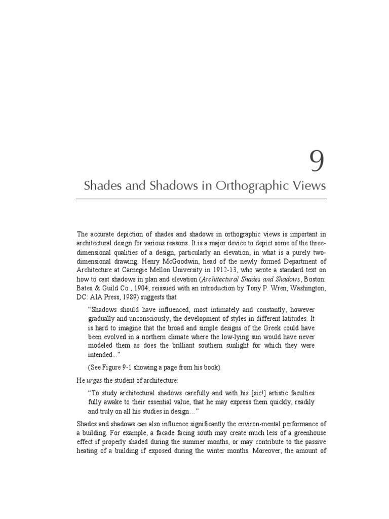 Shades And Shadows In Orthographic Views Pdf Shadow Ellipse