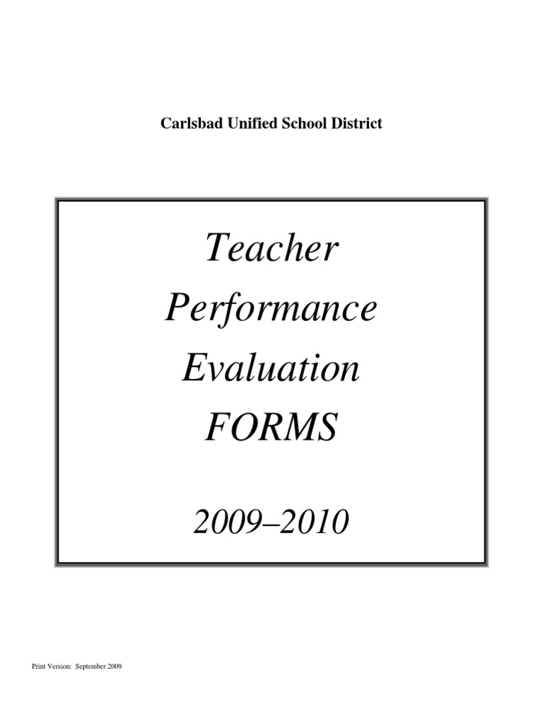 Teacher Performance Evaluation FORMS | PDF | Teachers | Performance ...