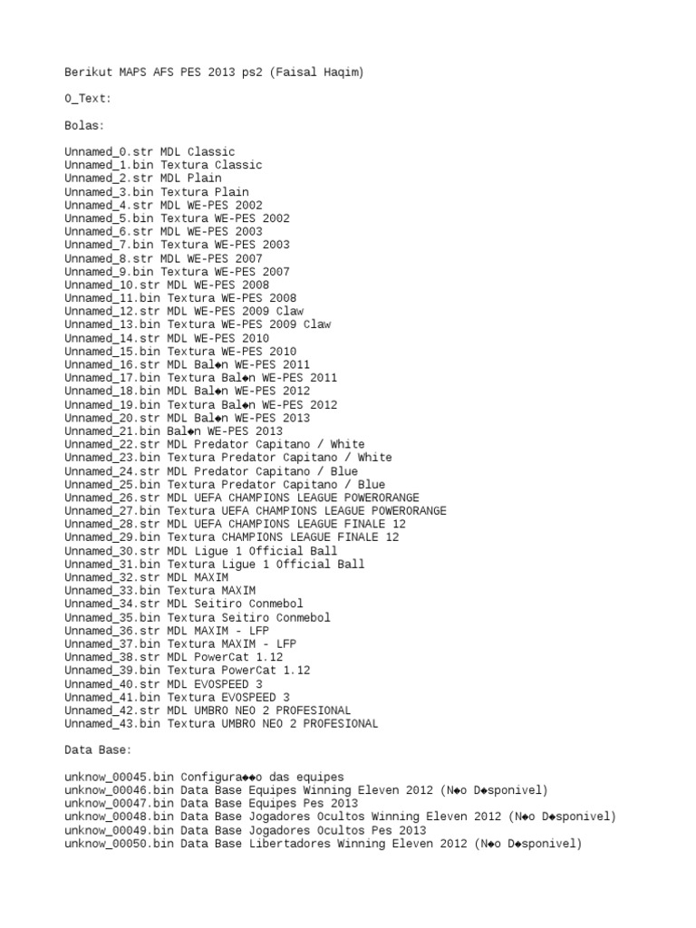 PES 2013 Custom Maps and Data Files | PDF | A.C. Milan | Football Teams