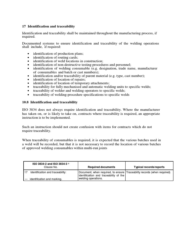 Welding Identification and Traceability | PDF | Technology & Engineering