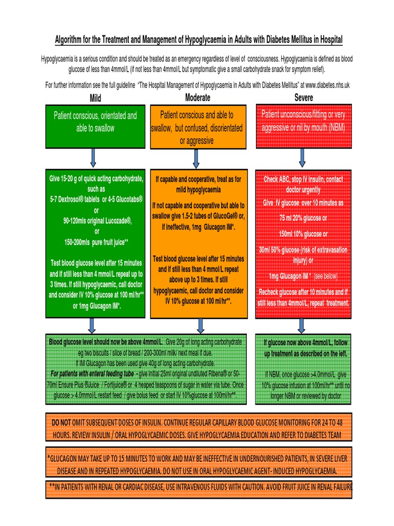 Hipoglikemia Algoritma | PDF | Hypoglycemia | Diabetes Management