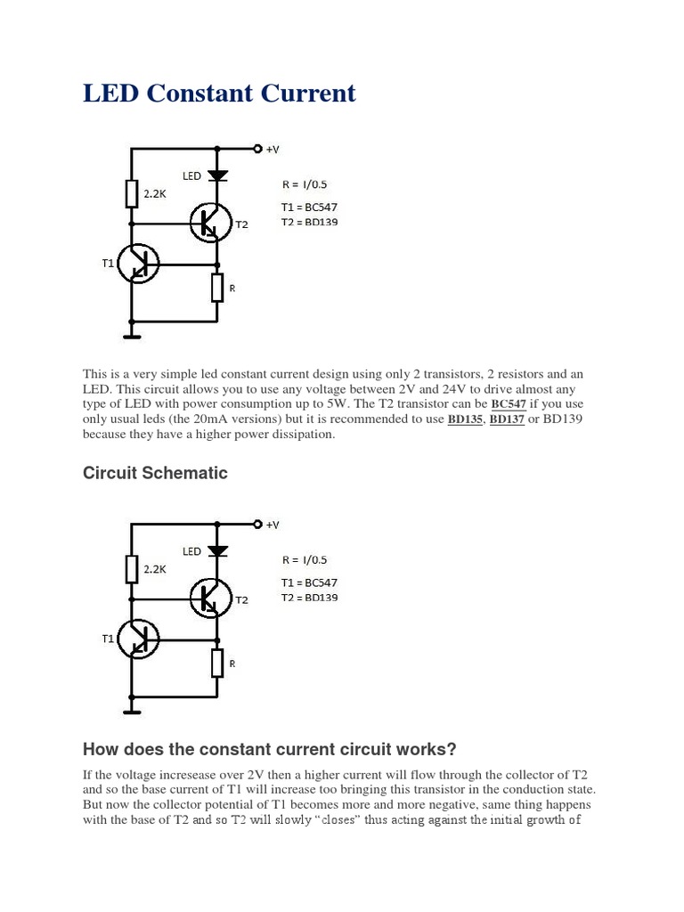 LED Constant Current: Circuit Schematic | PDF
