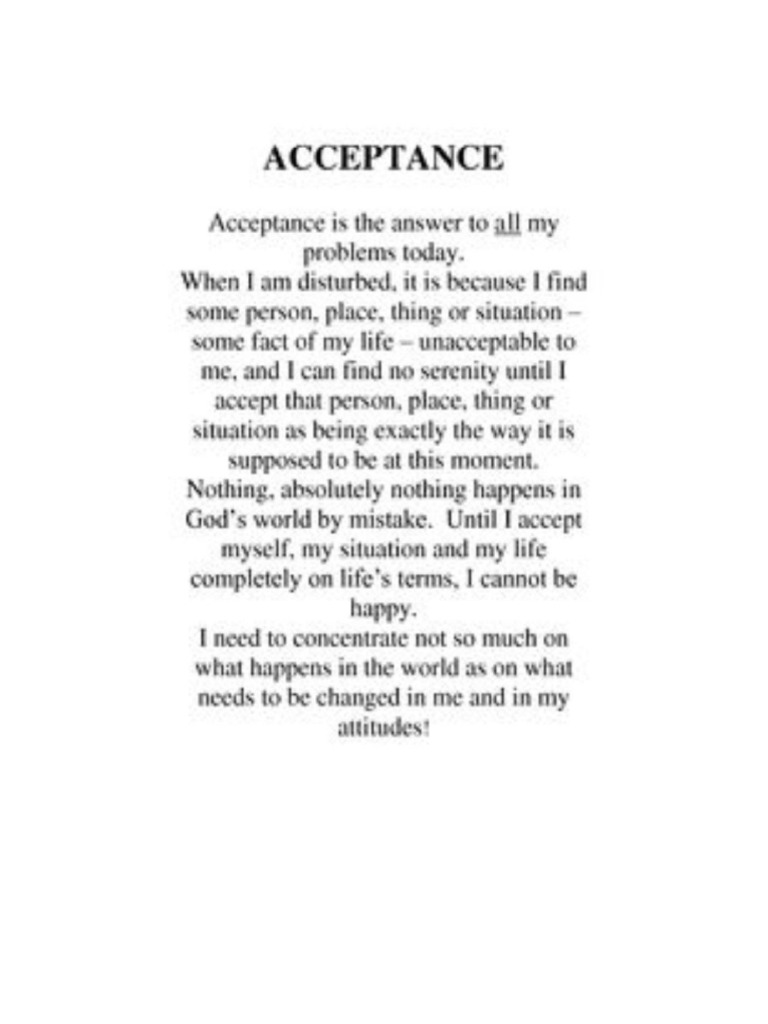 Acceptance Prayer Ok