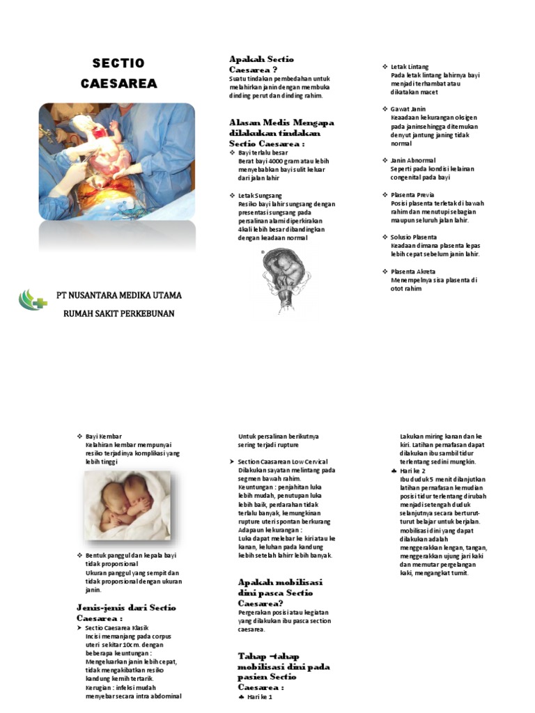 Leaflet Sectio Cesarea | PDF