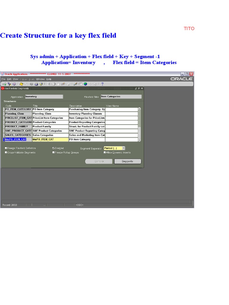 Flexfield Structre & Value Set | PDF