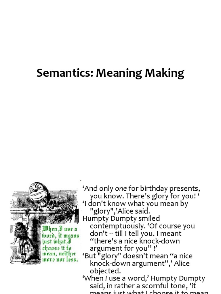 Semantics - Lexical and Phrasal | Semantics | Interpretation ...