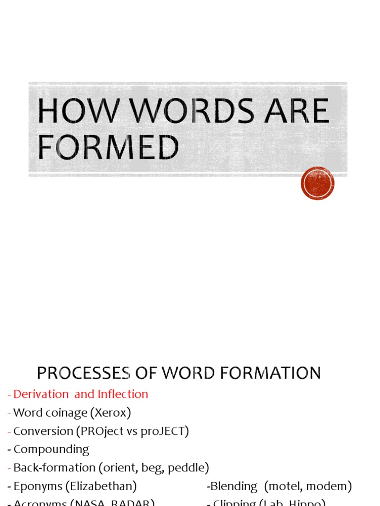 Word Formation Processes | PDF | Symbols | Linguistics