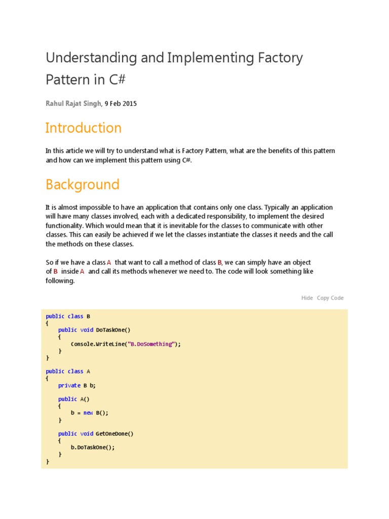 Understanding and Implementing Factory Pattern in C# | Download Free ...