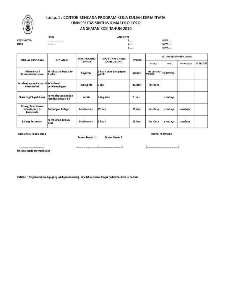 Format Nilai KKN | PDF