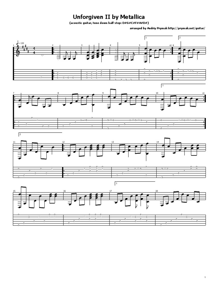 Unforgiven 2 PDF | PDF | Chordophones | Musical Techniques