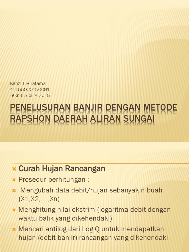Tugas Anum KENZI - Penelusuran Banjir Dengan Metode Numerik Daerah Aliran Sungai | PDF