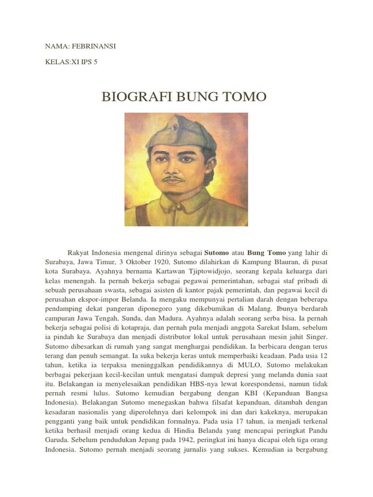 Biografi Bung Tomo | PDF