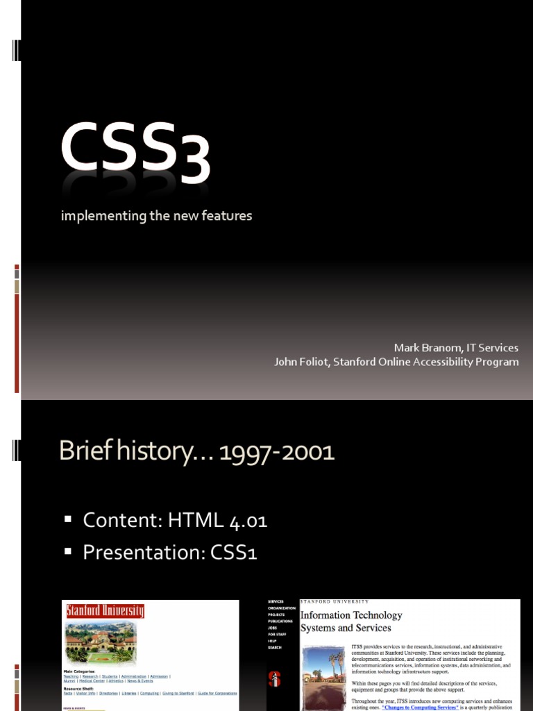 Implementing The New Features: Mark Branom, IT Services John Foliot ...