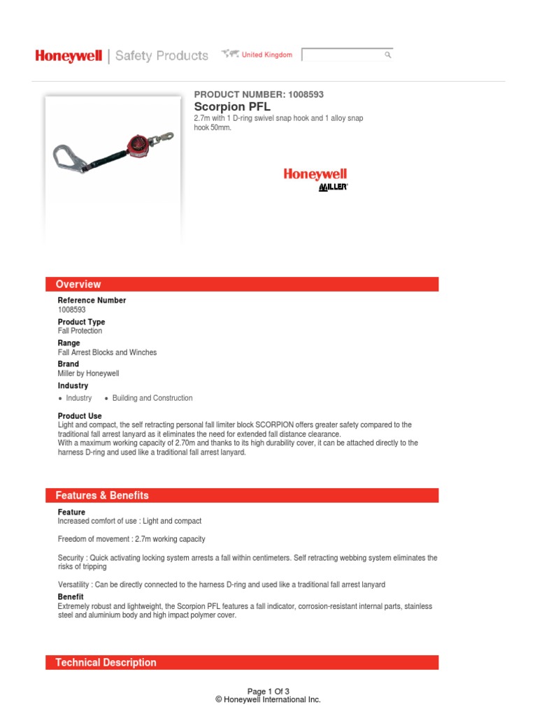 Scorpion PFL: PRODUCT NUMBER: 1008593 | Download Free PDF | Materials ...