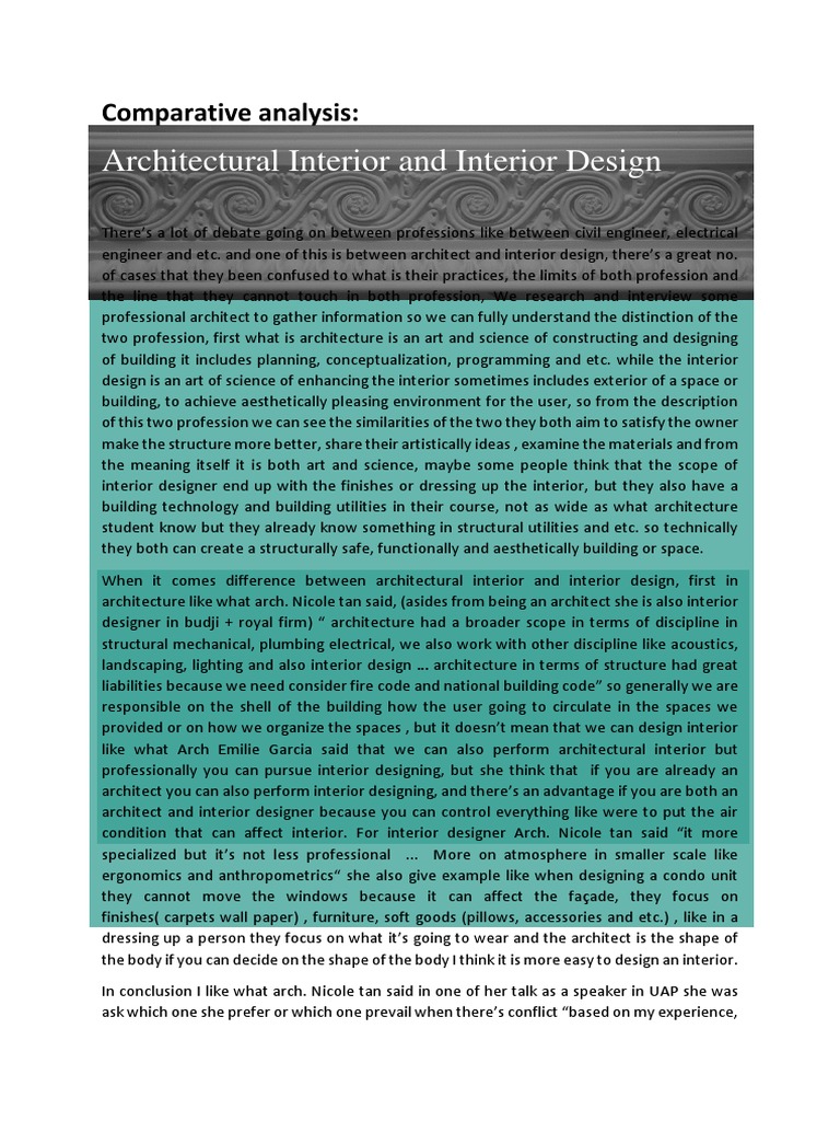 Comparative Analysis | PDF | Architect | Design