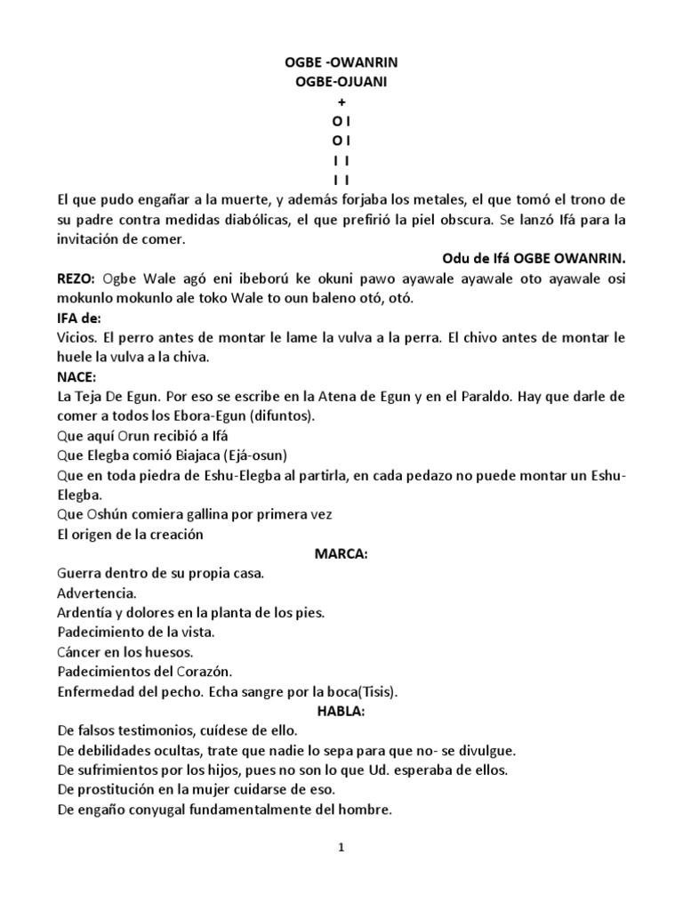 Ogbe Wale | PDF | Naturaleza | Religión y creencia