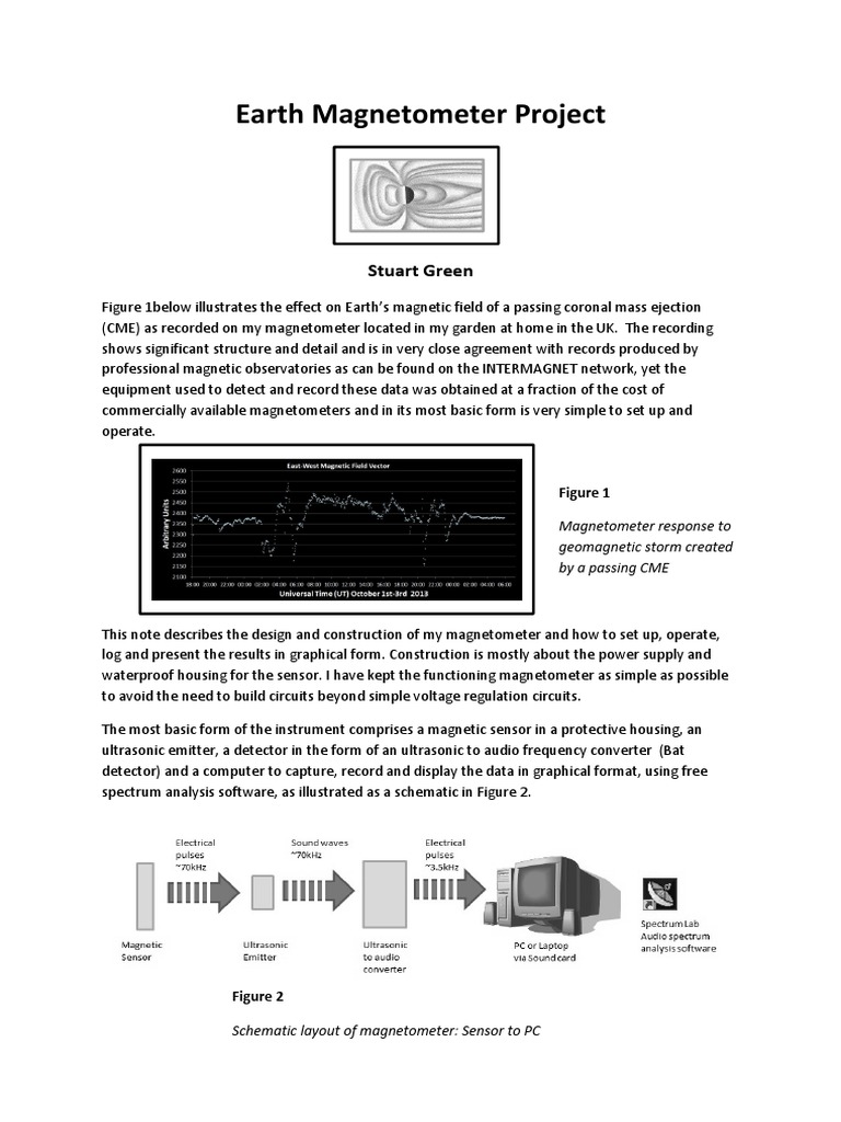 DIY Earth Magnetometer Setup Guide | PDF | Magnetometer | Direct Current