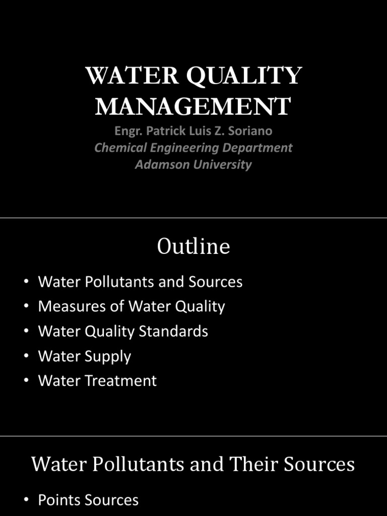 Water Quality Management Overview | PDF | Water Purification | Water ...