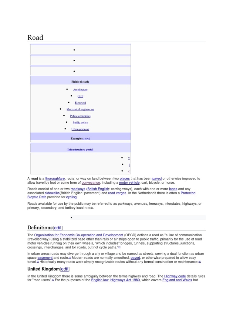 Road | PDF | Road | Cycling Infrastructure