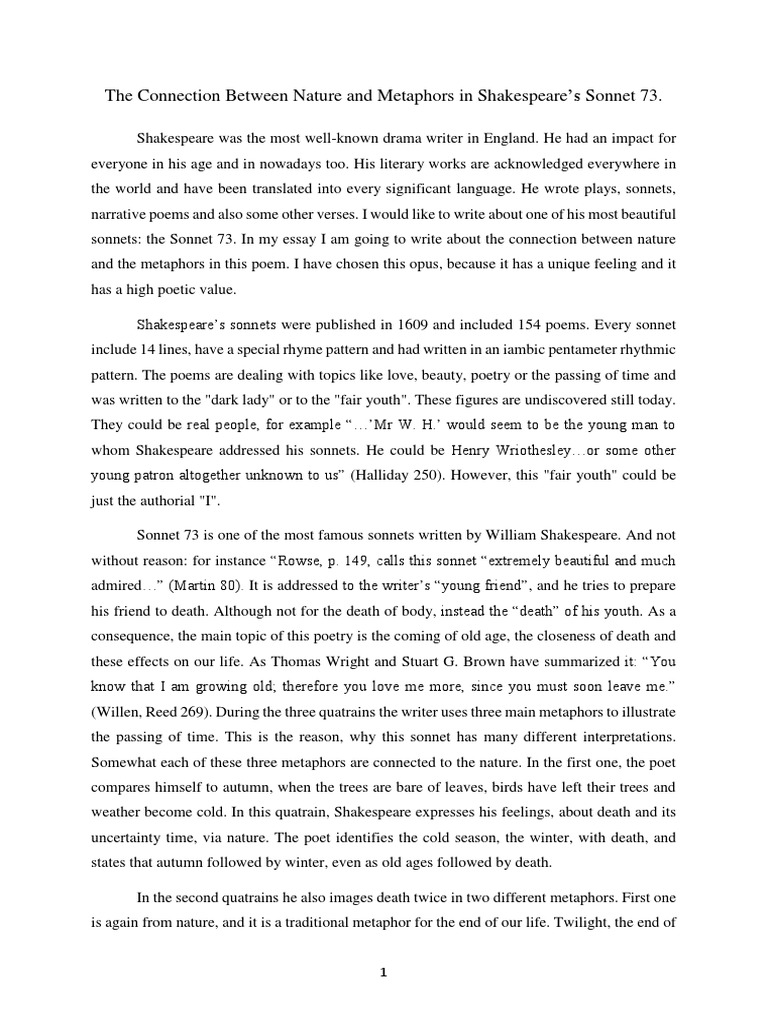 Shakespeare Sonnet 73 Download Free Pdf Shakespeare S Sonnets