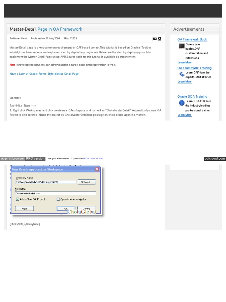Master Detail Page in OAF PDF | PDF | Html | Portable Document Format