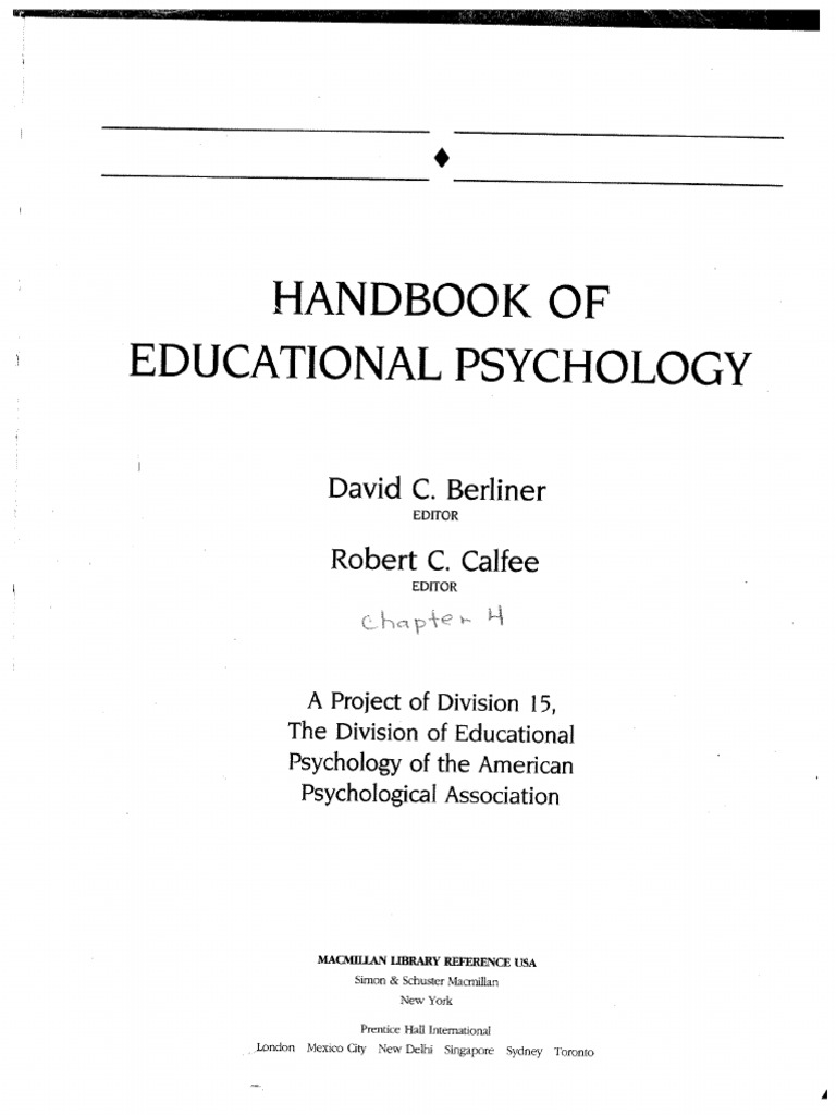 Handbook of Educational Psychology PDF | PDF