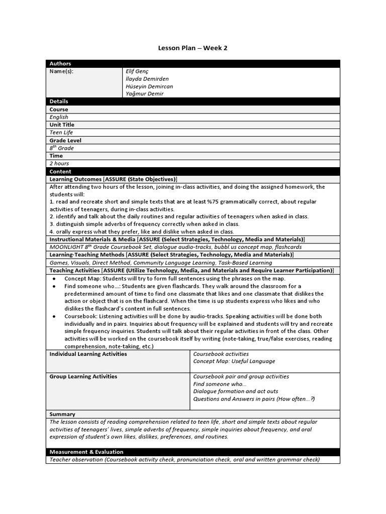 Ceit319 - Awkward Animals - Lesson Plan w-2 | PDF | Reading Comprehension | Textbook