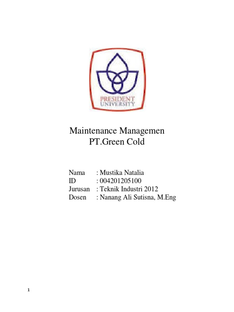 Manajemen Pemeliharaan di PT. Green Cold | PDF | Bisnis