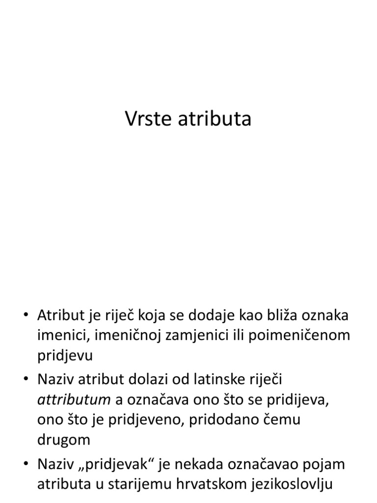 Vrste Atributa | PDF