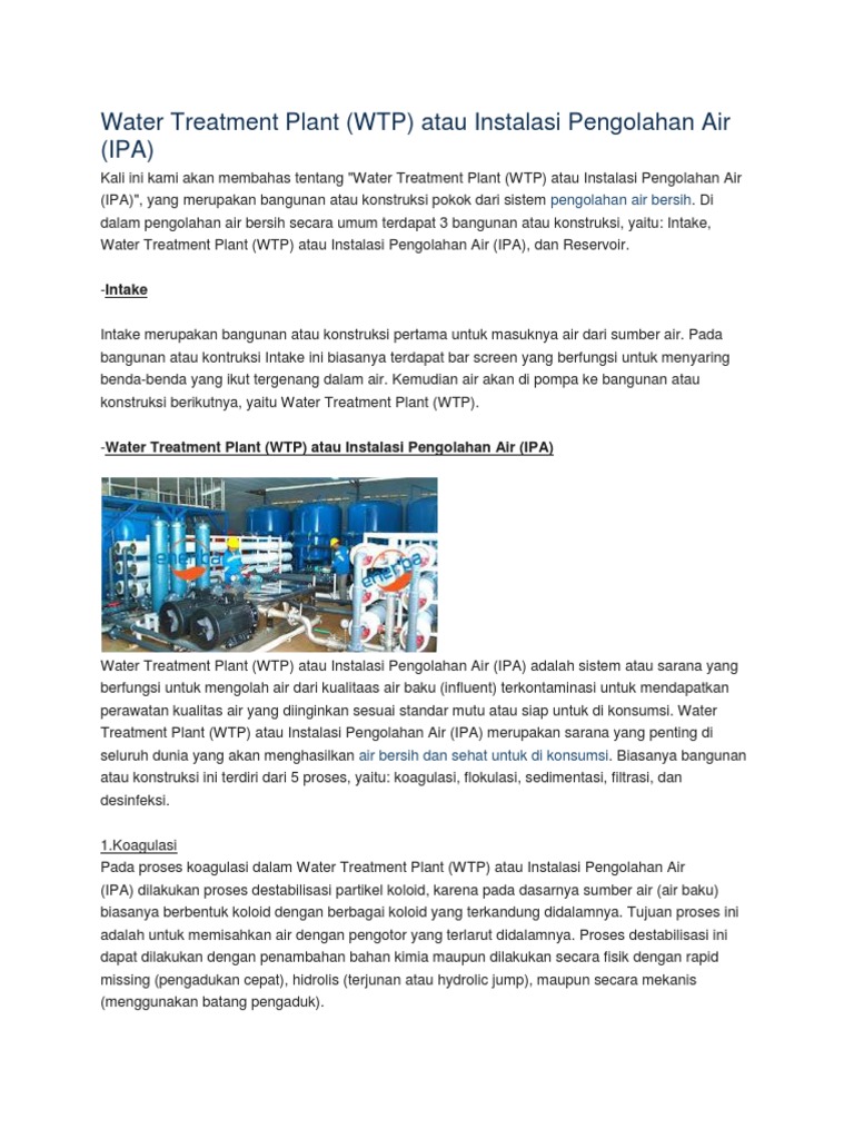 Water Treatment Plant | PDF