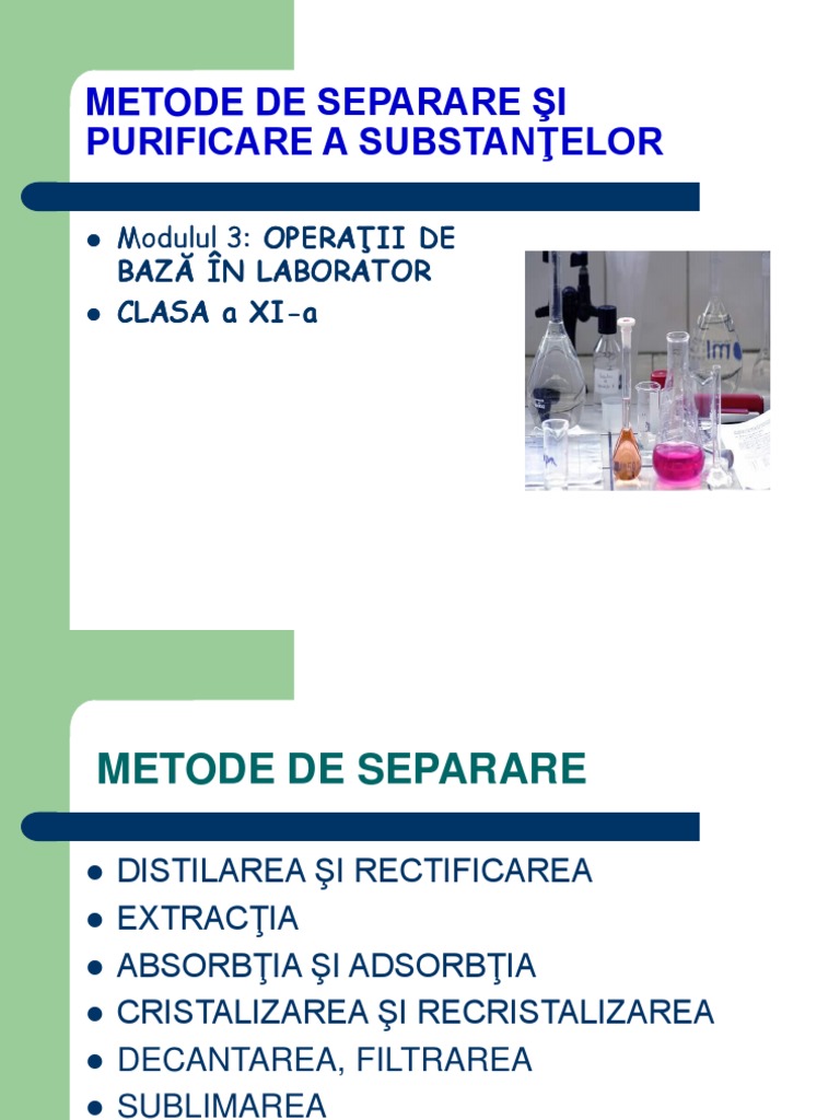 Metode de Separare Si Purificare A Substantelor | PDF