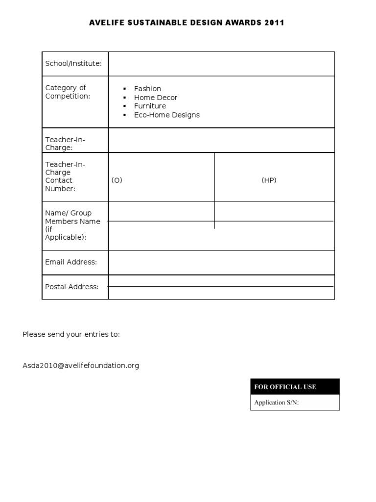 ASDA Application Form 2010 | PDF | Government | Business