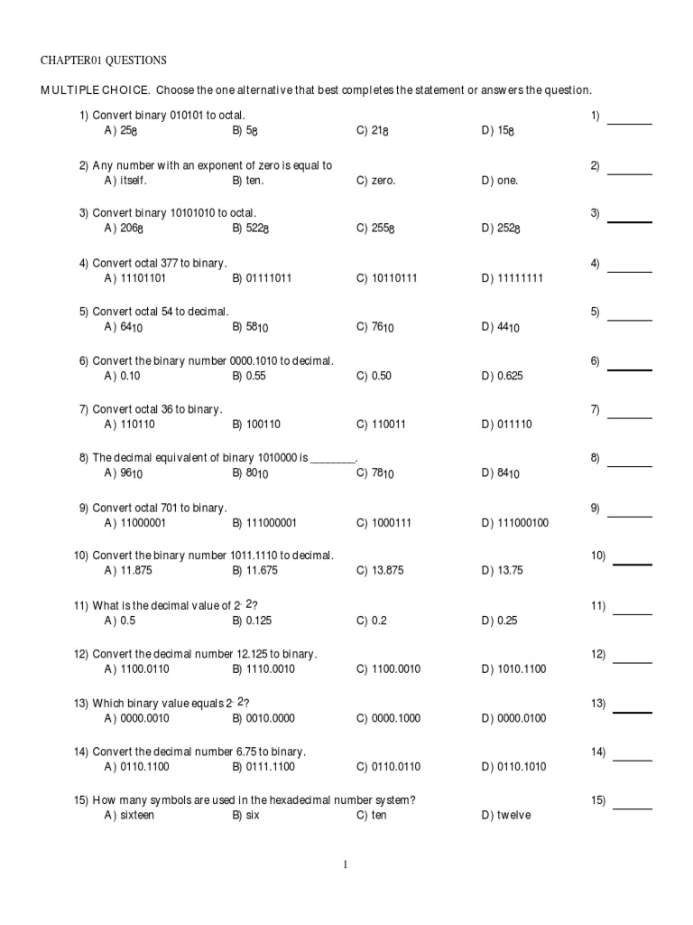 Chap 01 Q | Download Free PDF | Binary Coded Decimal | Decimal
