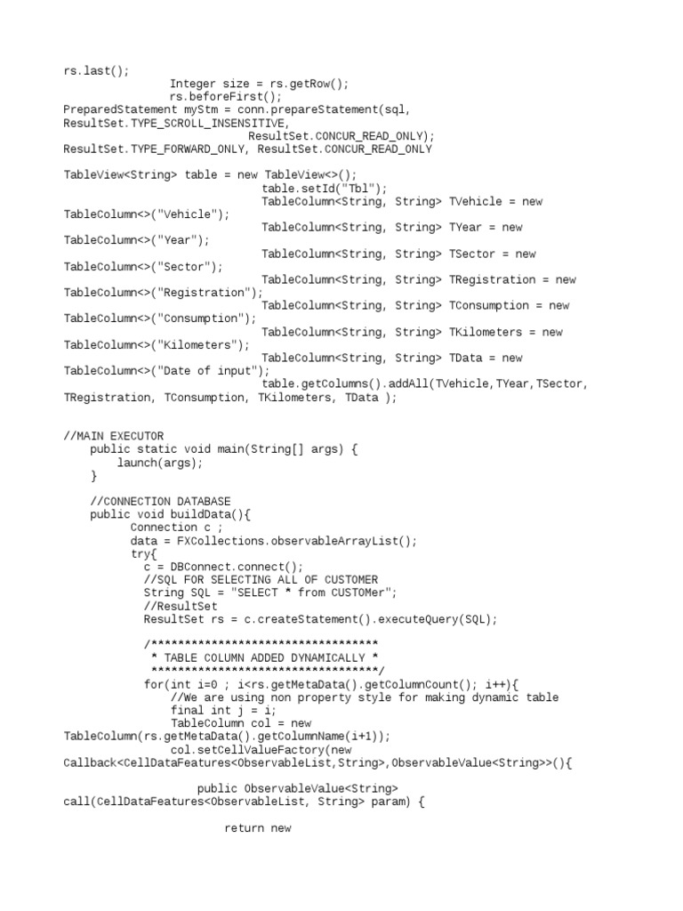 Javafx Tableview | PDF | Data Management Software | Information Management