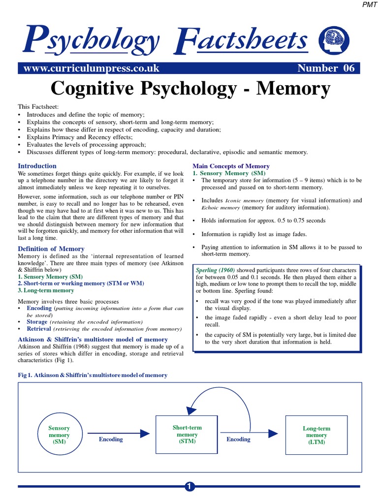 Cognitive - Memory | Memory | Recall (Memory)