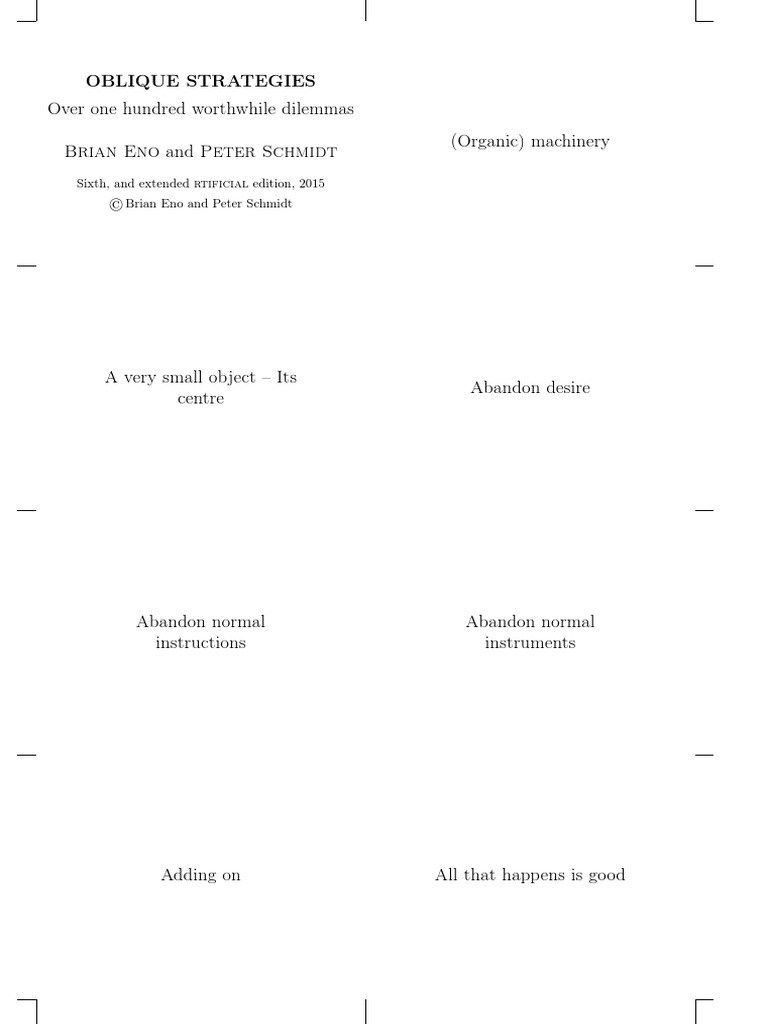 Brian Eno - Cards PDF | PDF