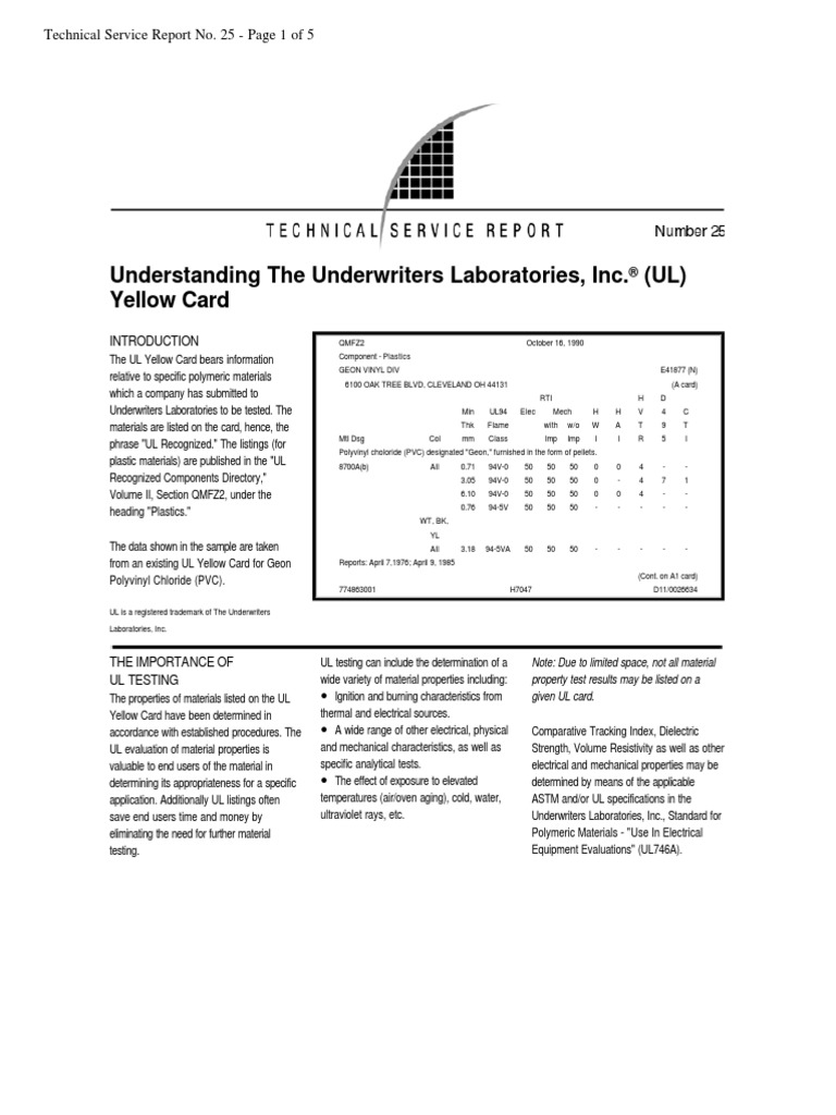 Understanding The UL Yellow Card | PDF | Electric Arc | Combustion