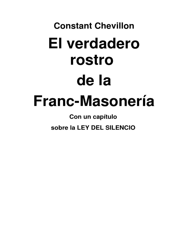 Constant Chevillon El Verdadero Rostro de La Francmasoneria y La Ley ...