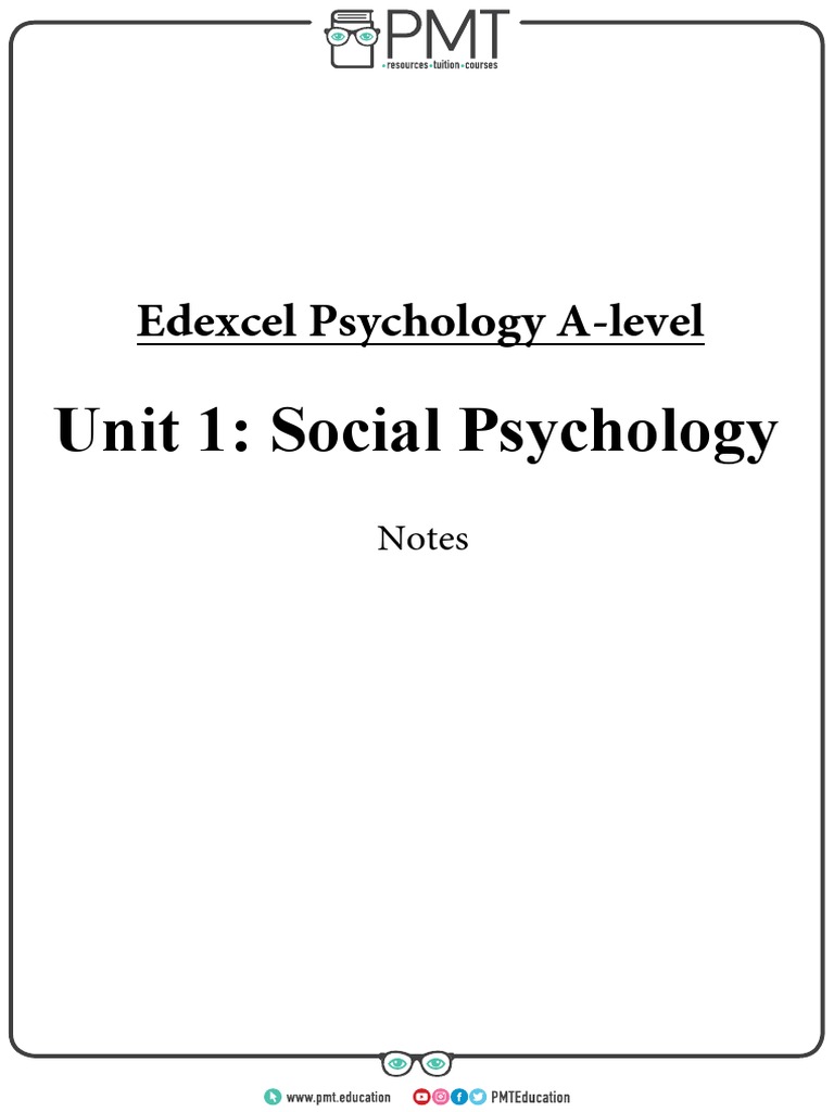 Social Psychology Notes - Edexcel (IAL) Psychology A-Level | PDF ...