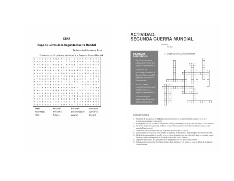 Actividades Segunda Guerra Mundial | PDF