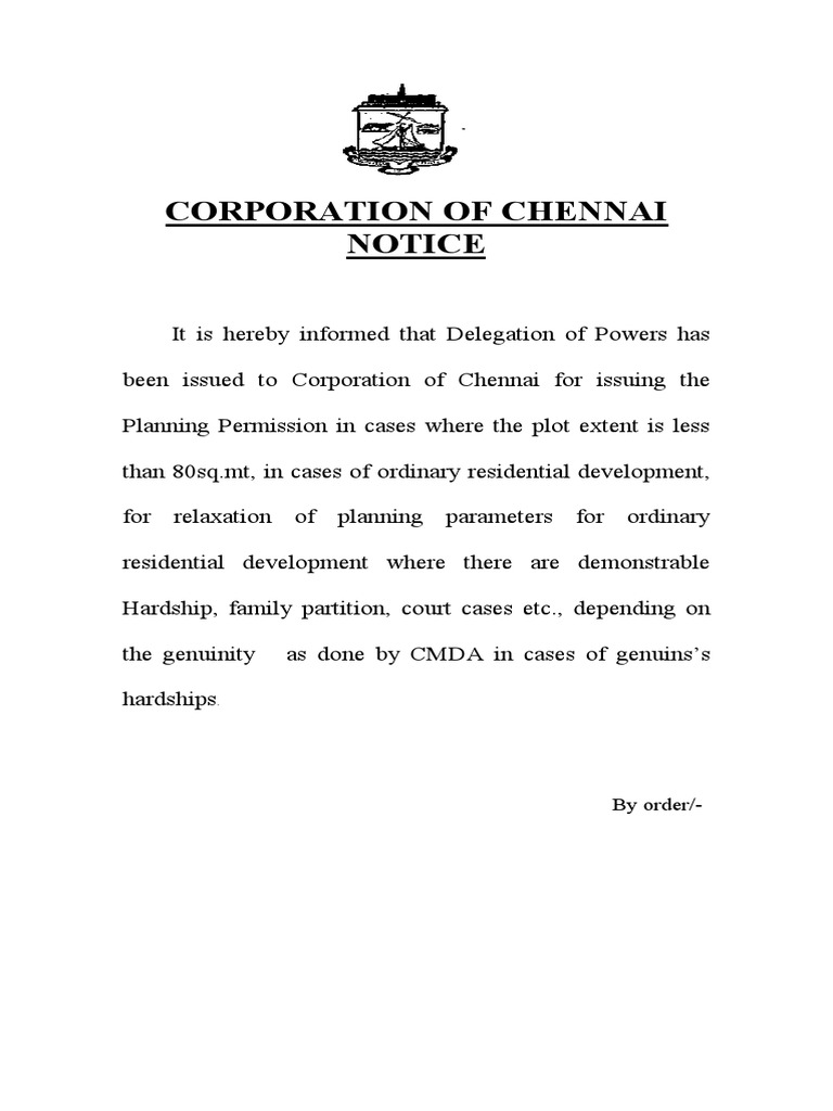 CMDA Approval for Chennai Planning Permissions | PDF