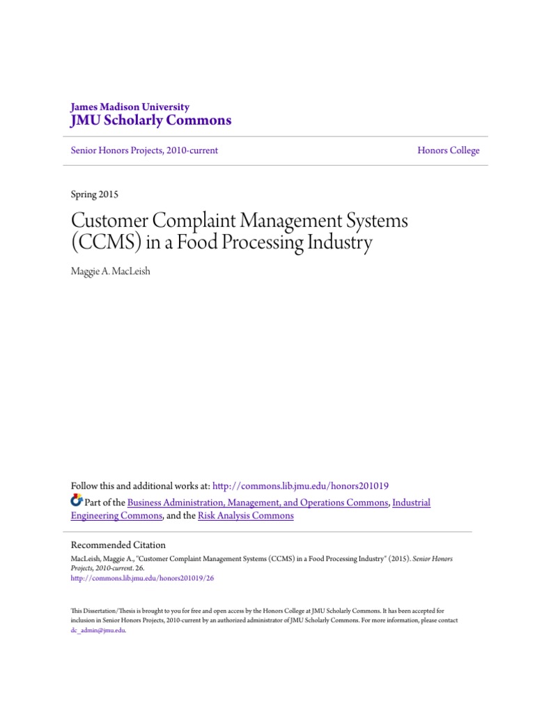 Customer Complaint Management Systems | PDF | Quality (Business ...