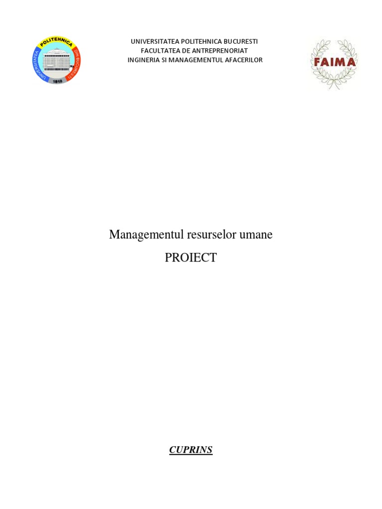Proiect MRU Cotnari | PDF